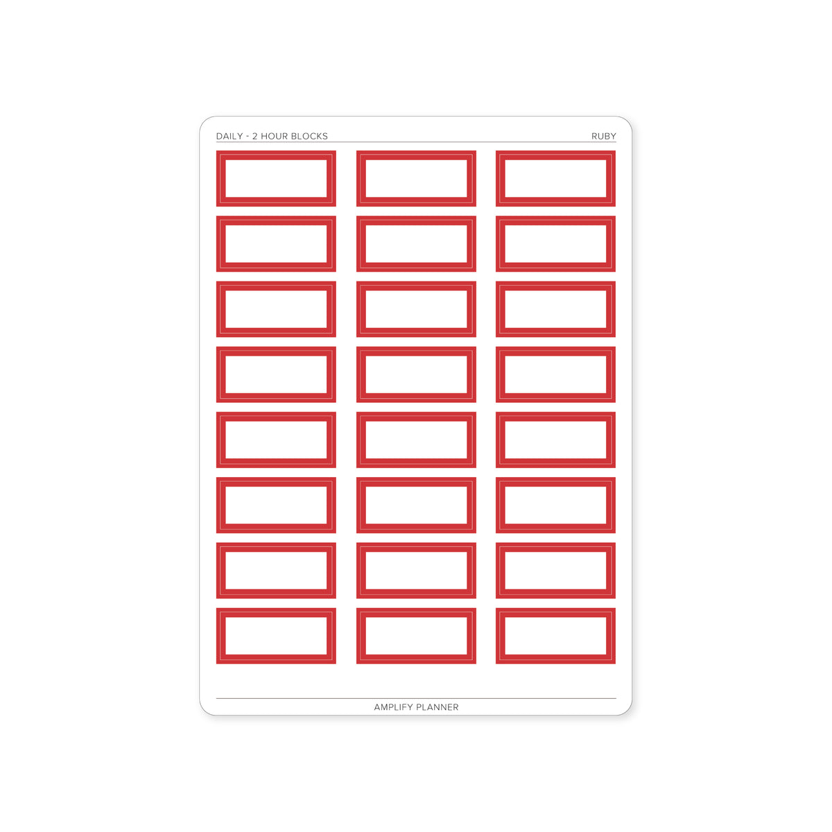 2 Hour Block Stickers - Daily Layout Hourly Timeline | Amplify Planner