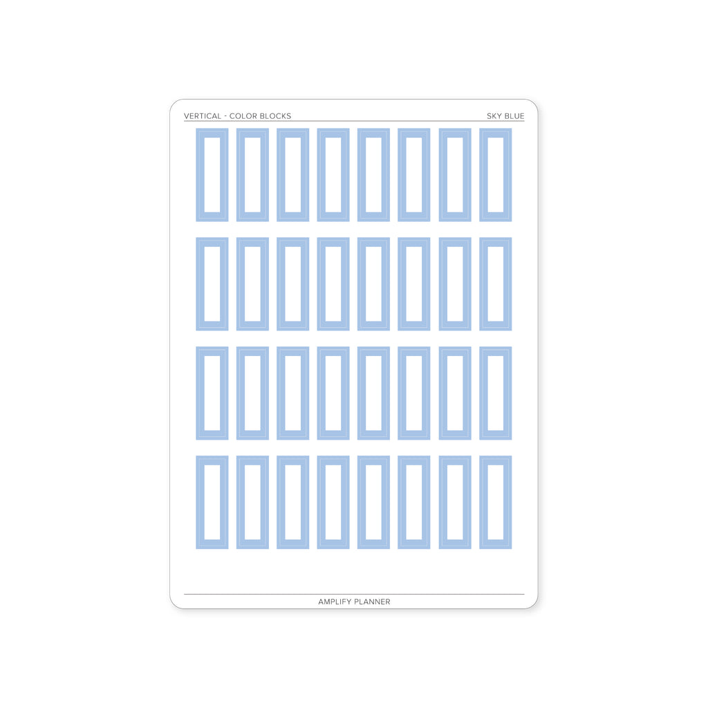Color Block Stickers - Vertical Weekly Layout | Amplify Planner
