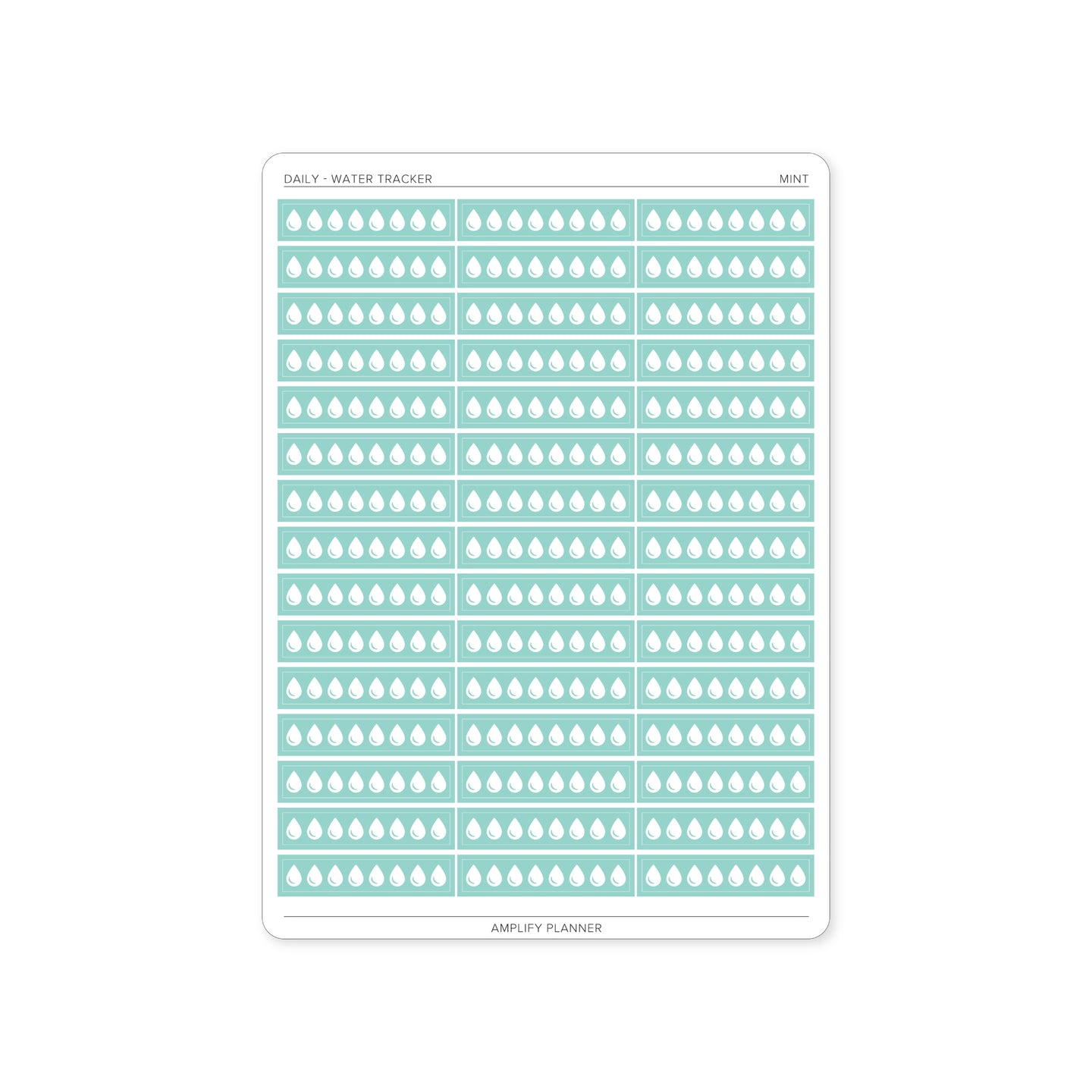 Water Tracker Stickers - Daily Layout | Amplify Planner