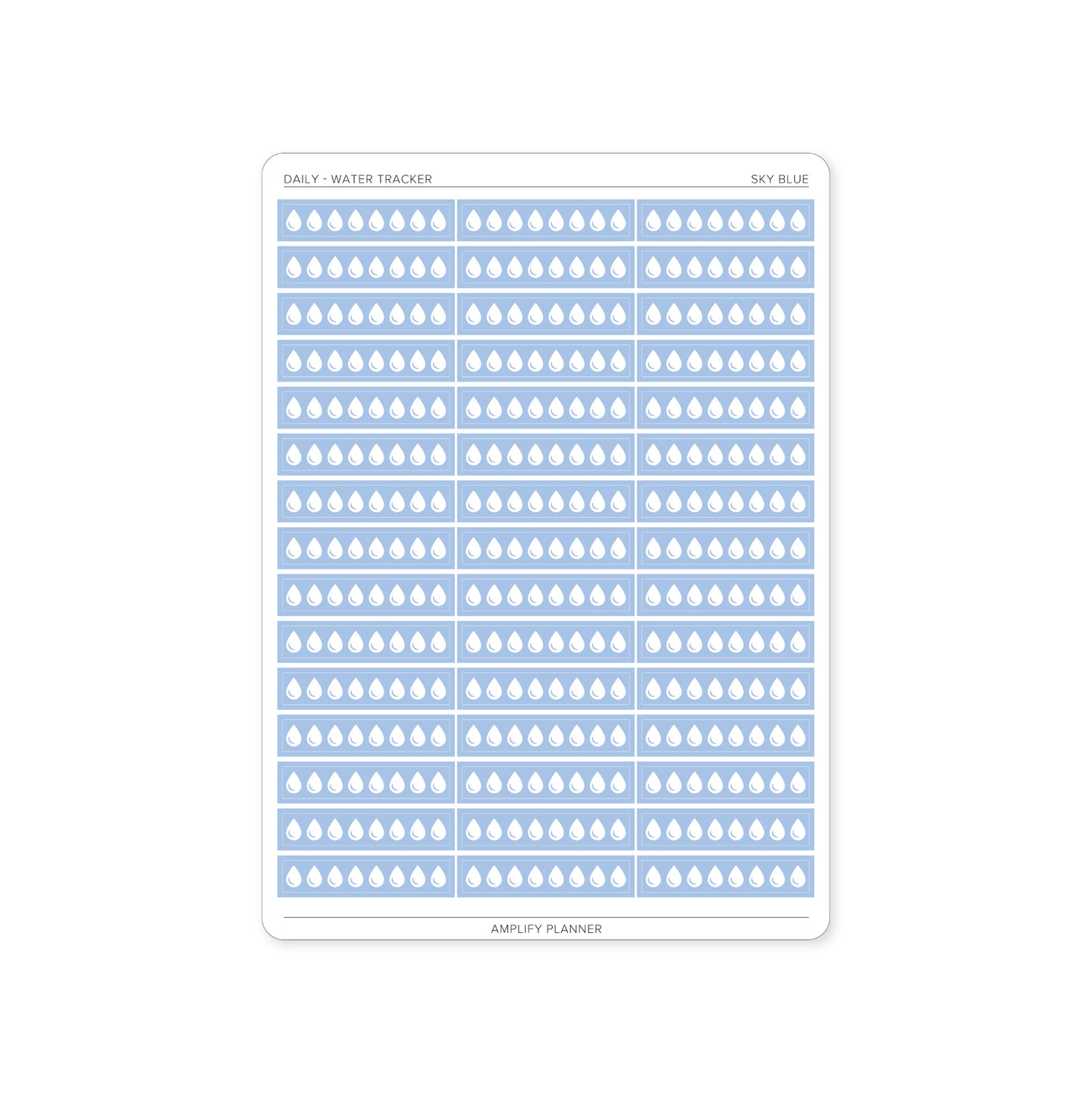 Water Tracker Stickers - Daily Layout | Amplify Planner