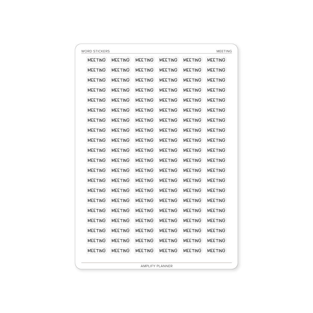 Meeting - Word Stickers | Amplify Planner
